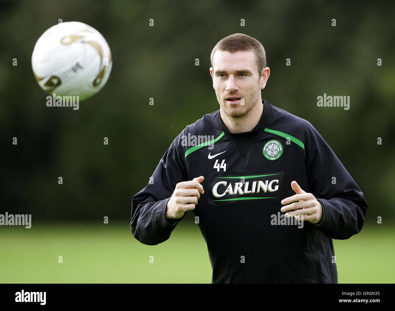 Soccer Celtic Training Glasgow. Celtic's Stephen McManus in action ...