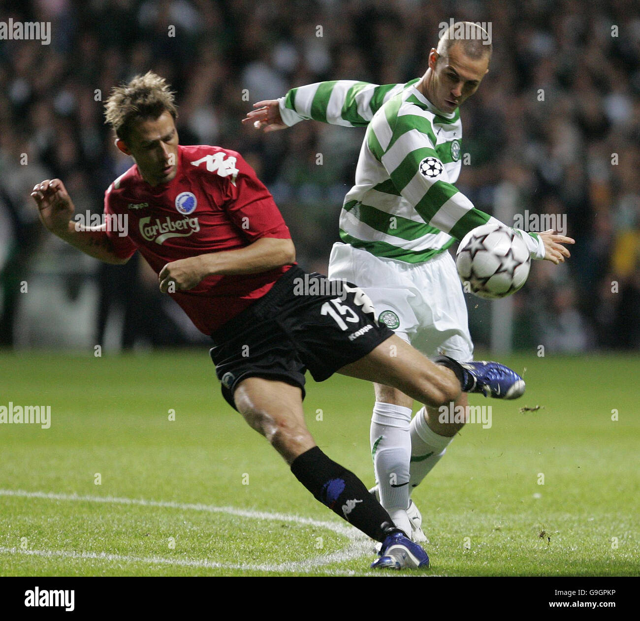 Celtic's Kenny Miller (right) challenges FC Copenhagen's Andre ...