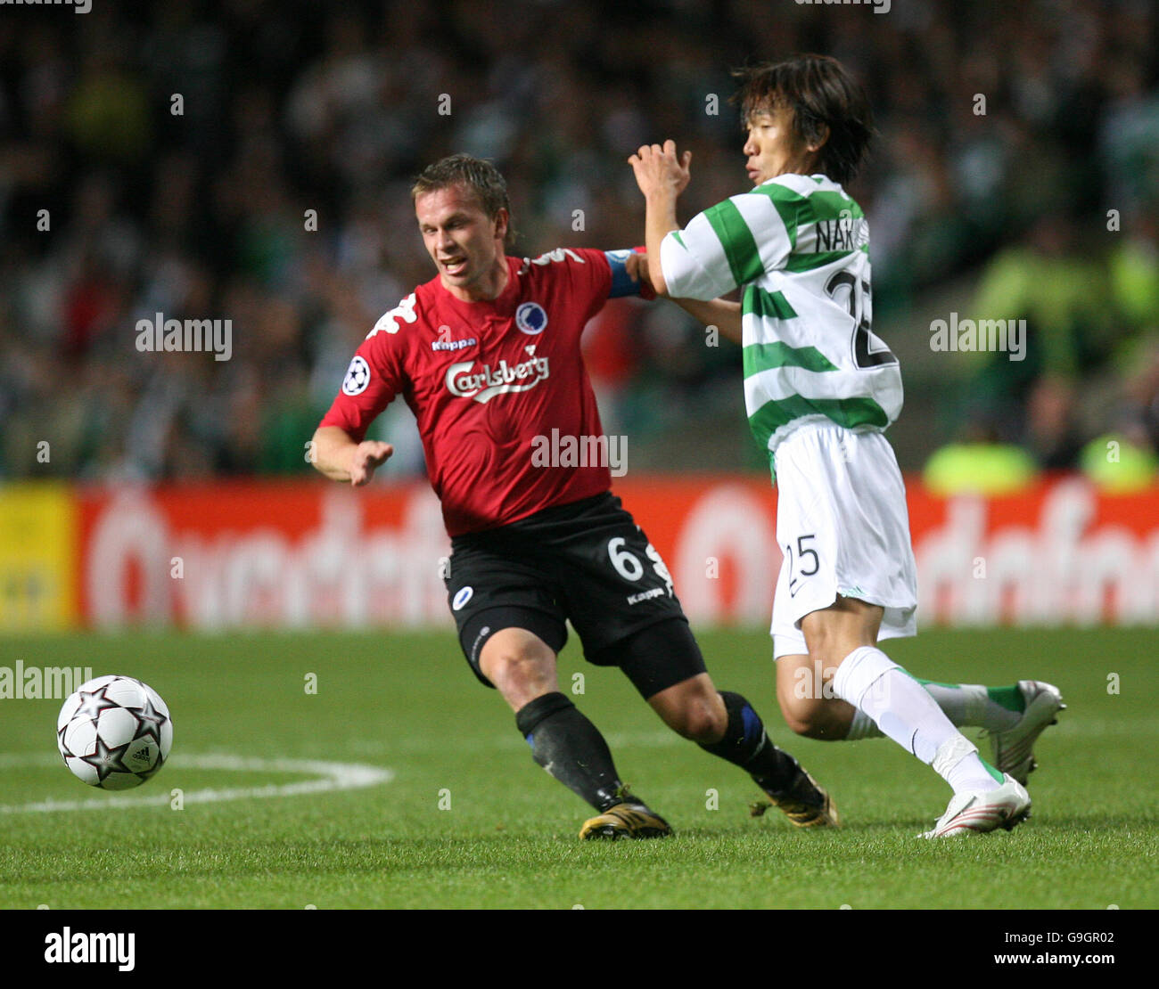 Celtic's Shunsuke Nakamura and FC Copenhagen's Tobias Linderoth Stock ...