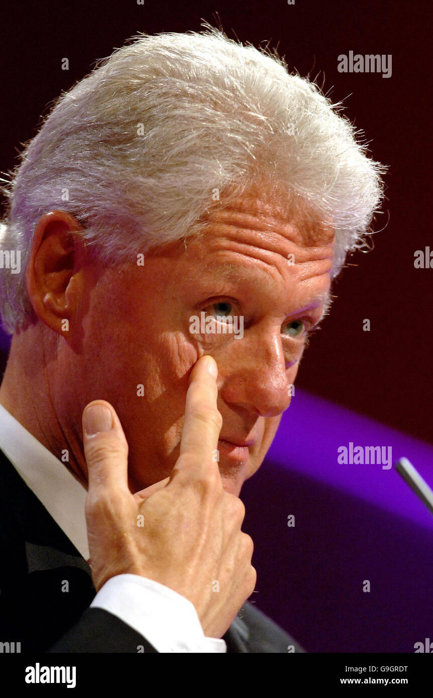 Former US President Bill Clinton speaking at the Labour Party ...