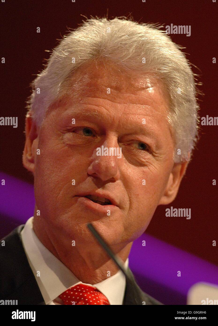 Former US President, Bill Clinton speaks at the conference Stock Photo ...