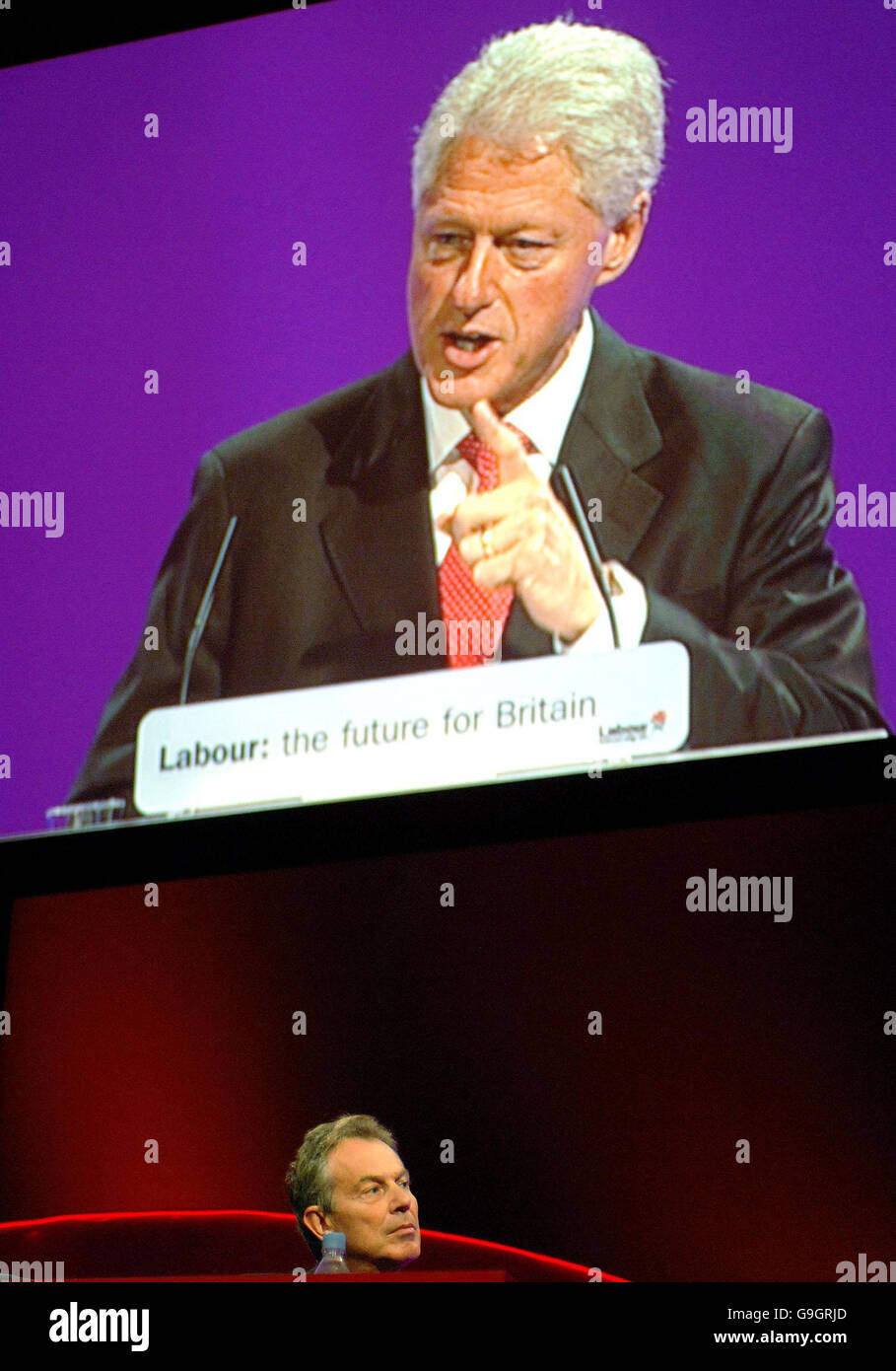 Former US President Bill Clinton speaking at the Labour Party ...