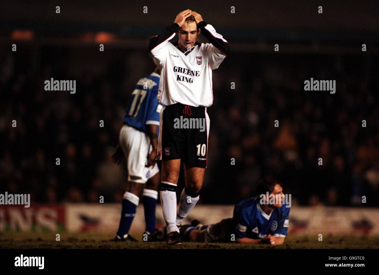 Ipswich Town's James Scowcroft holds his head after missing a chance ...