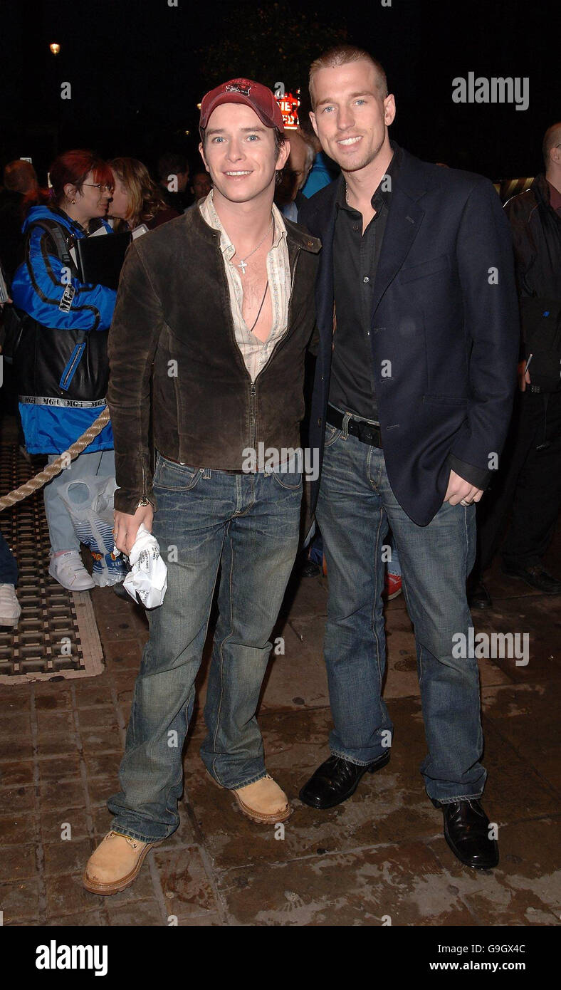 Stephen Gately (left) arrives with guest for the first night of the ...