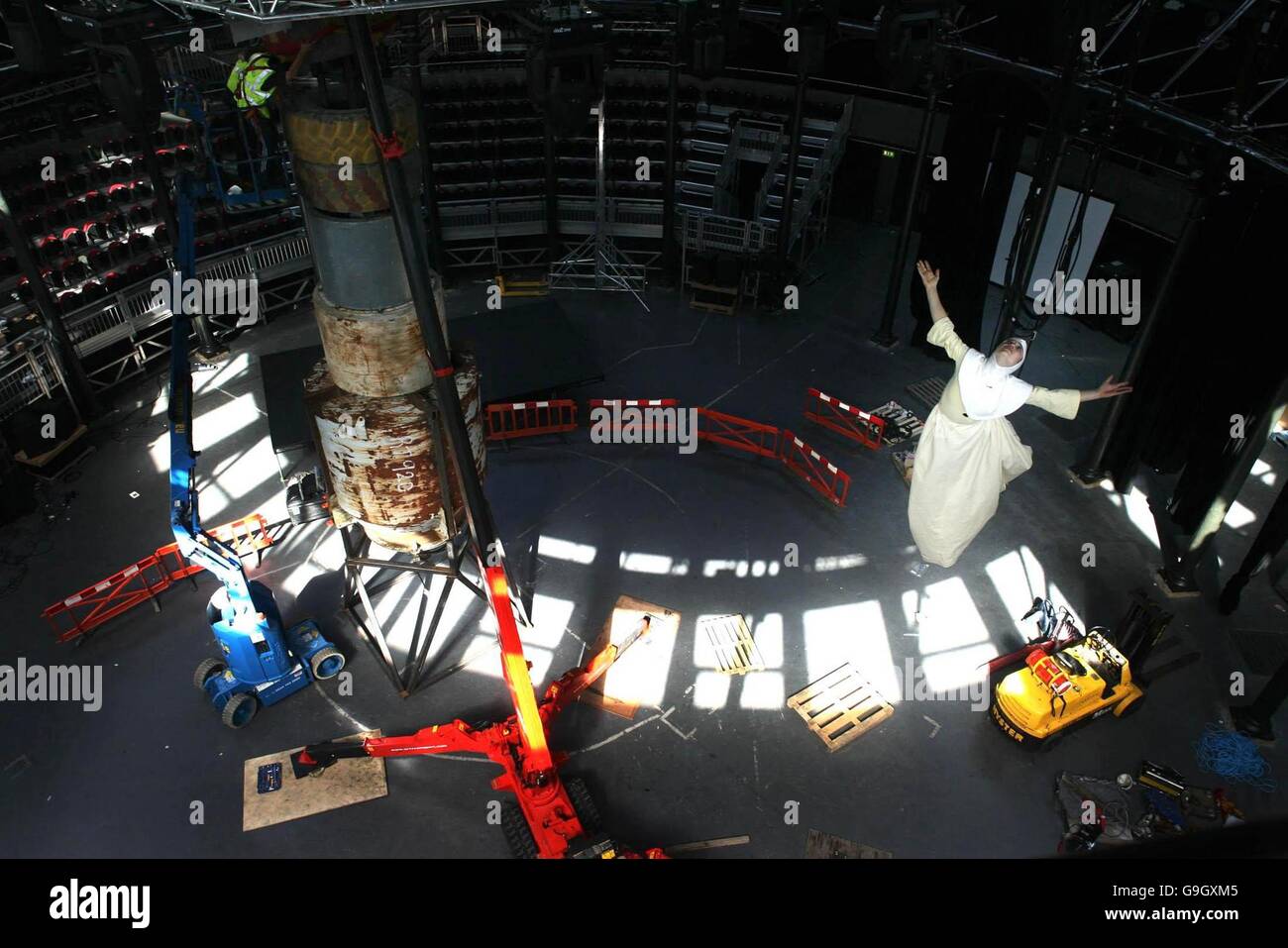 Aerilist Matilda Leyser rehearses "Haunt", an anti-gravity work by ...