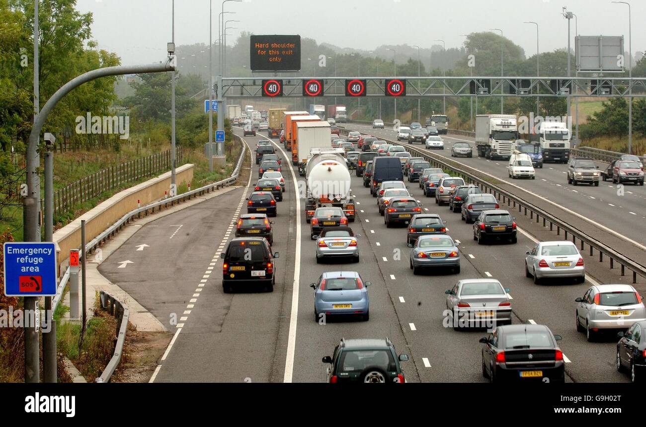 hard shoulder open on the M Stock Photo - Alamy