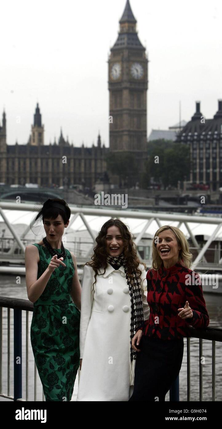 Models (left) Erin O'Connor, Elizabeth Jagger and Laura Bailey at the ...
