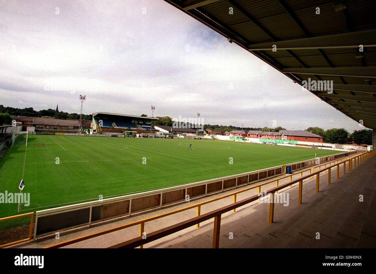 A general view of The Drill Field, home of Northwich Victoria Northwich ...