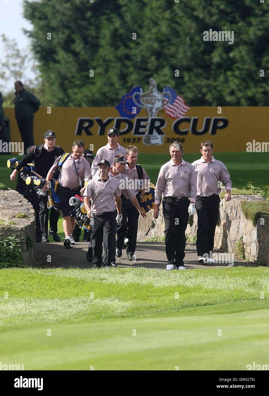 Europe's Paul McGinley, Padraig Harrington, Darren Clarke and Lee ...
