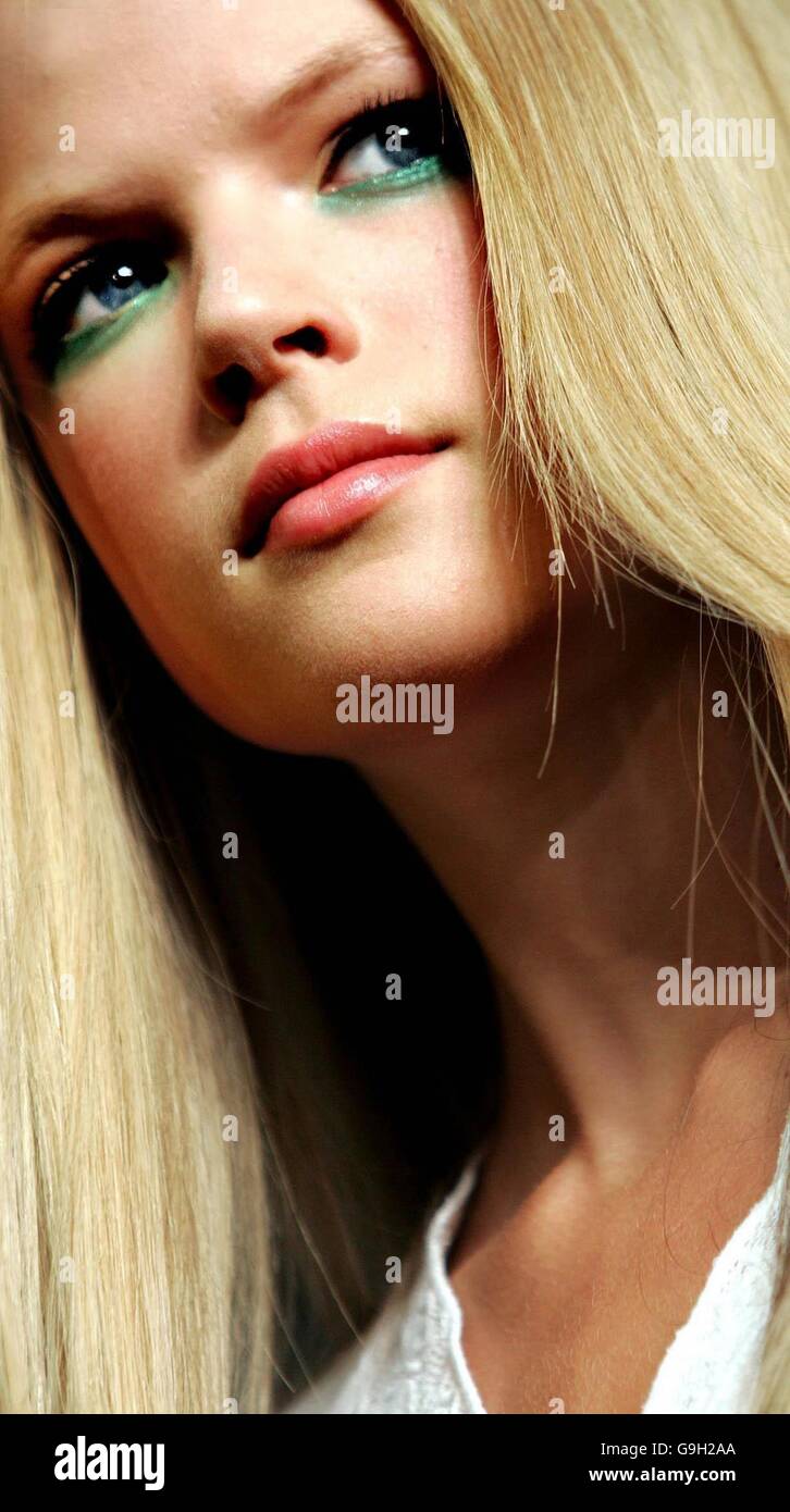 A model during the Allegra Hicks show; part of the London Fashion Week ...