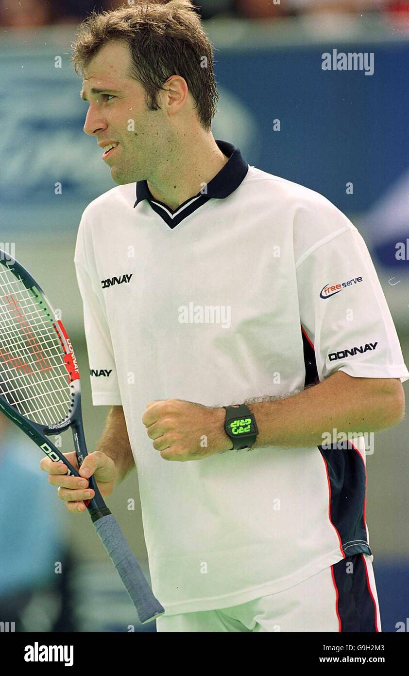 Tennis - Australian Open -Melbourne. England's Greg Rusedski celebrates ...