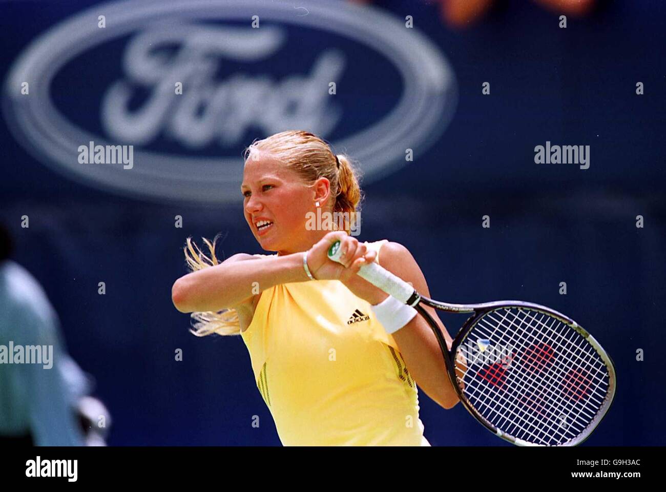 Anna kournikova in doubles action with barbara schett hi-res stock ...