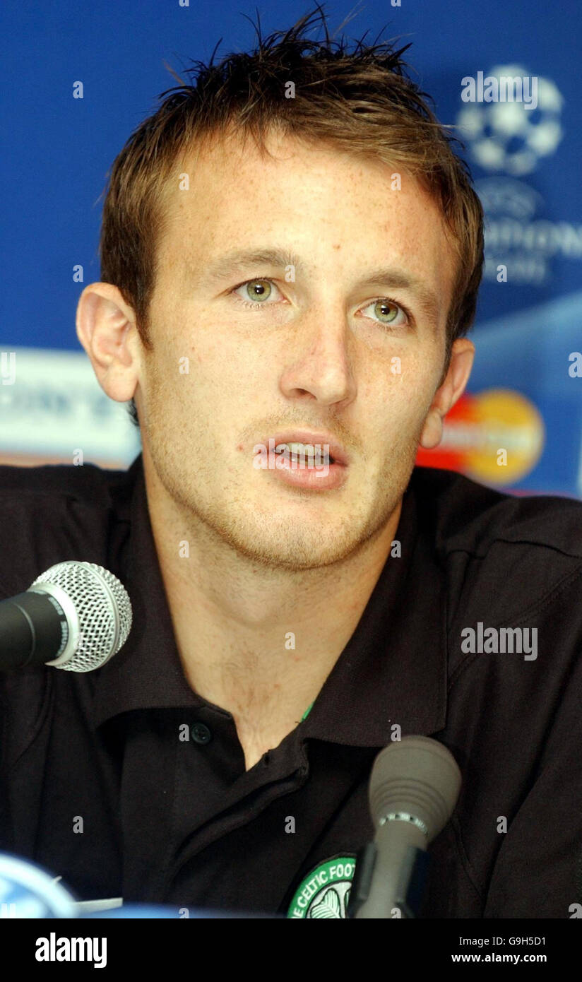 Celtic's Lee Naylor during a press conference at Celtic Park in Glasgow ...