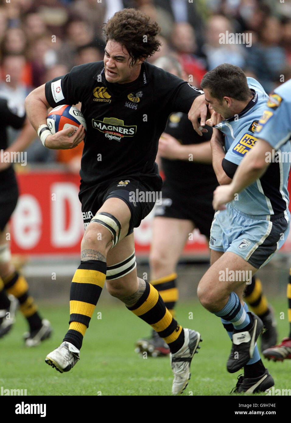 Wasps' Dan Leo in action during the EDF Energy Cup match between ...