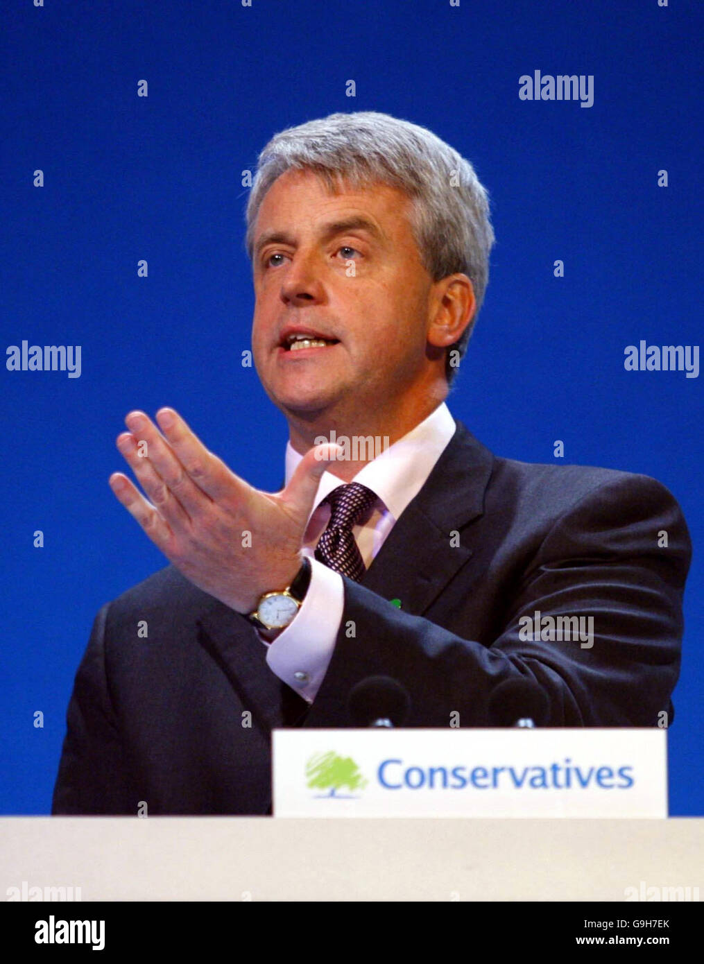 Shadow health secretary Andrew Lansley speaks at the Conservative ...