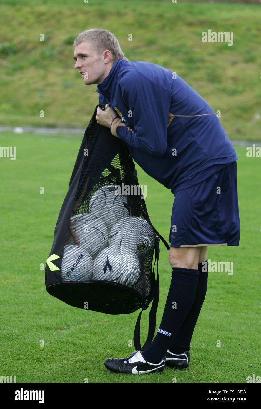 Soccer scotland training session lesser hampden park glasgow hi-res ...