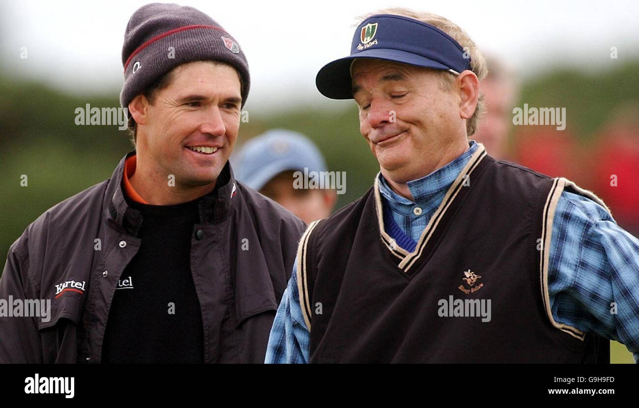 Ireland's Padraig Harrington and actor Bill Murray (right) during the ...