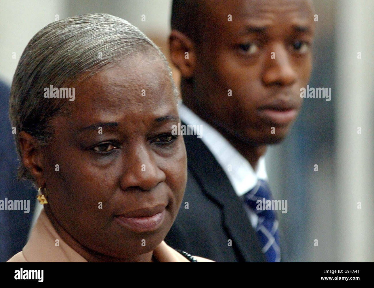 Damilola Taylor's mother Gloria and his brother Tunde (right) outside ...