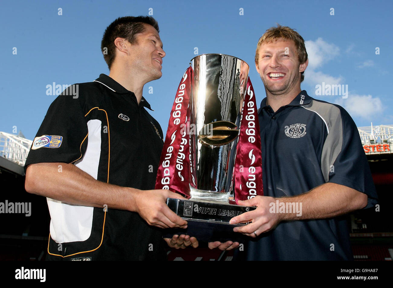 Hull FC captain Richard Swain (left) and St Helens Sean Long during a ...