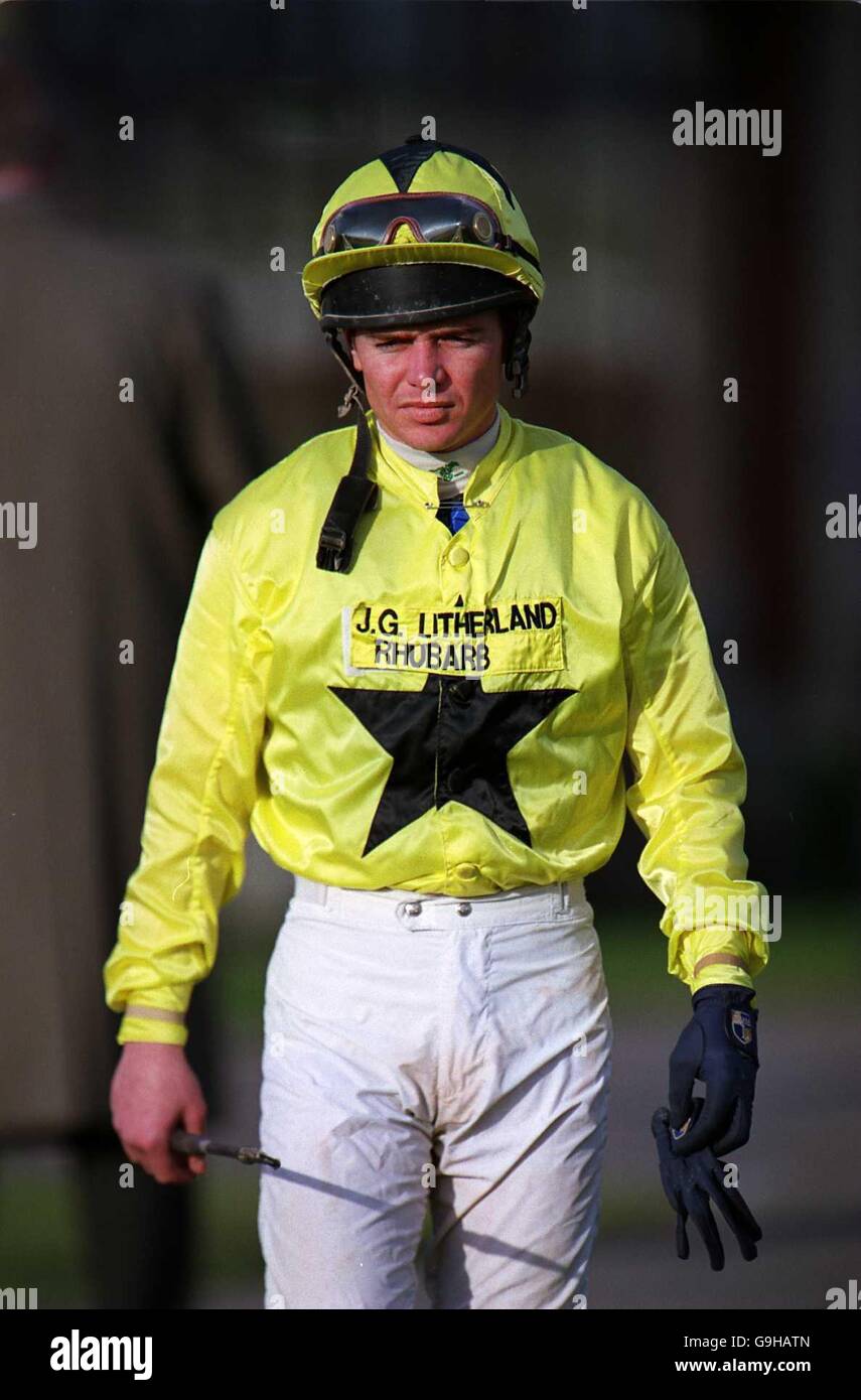Horse Racing - Southwell. Jason Weaver after his ride on Gay Breeze ...