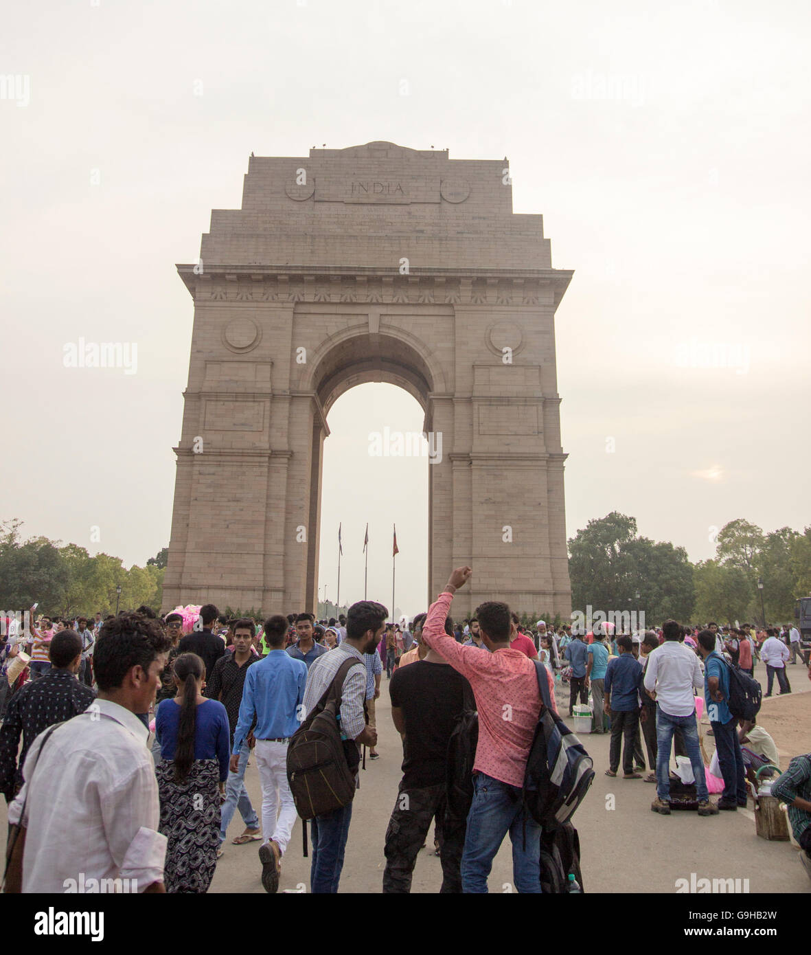 Evening at the India Gate a war memorial honoring the Indian soldier for his sacrifice during ...