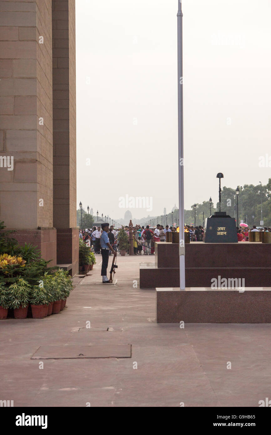 Evening at the India Gate a war memorial honoring the Indian soldier ...