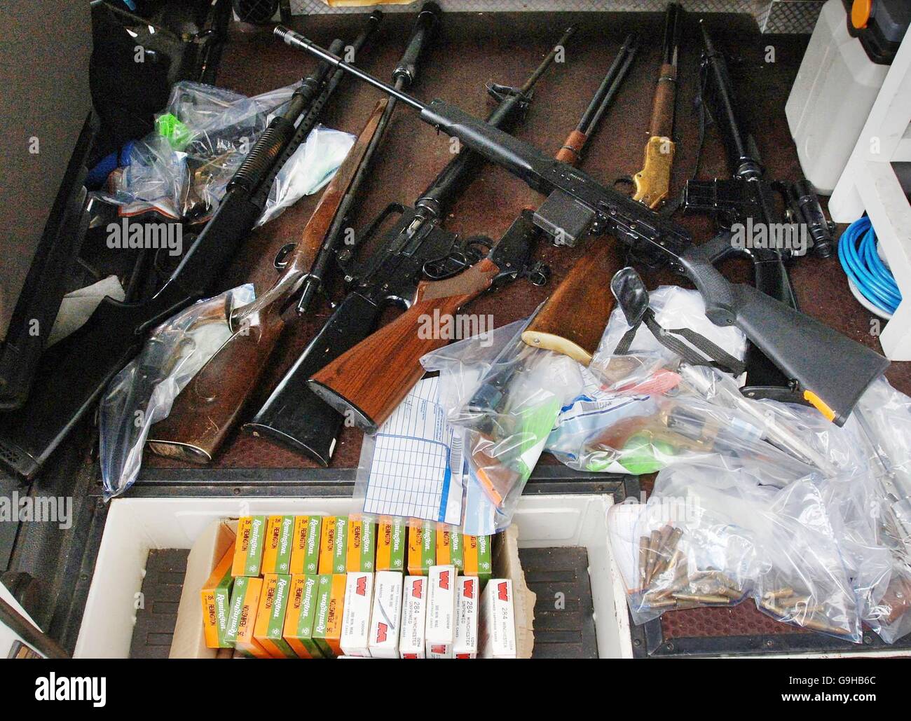 Part of the haul of firearms recovered by Metropolitan Police officers ...
