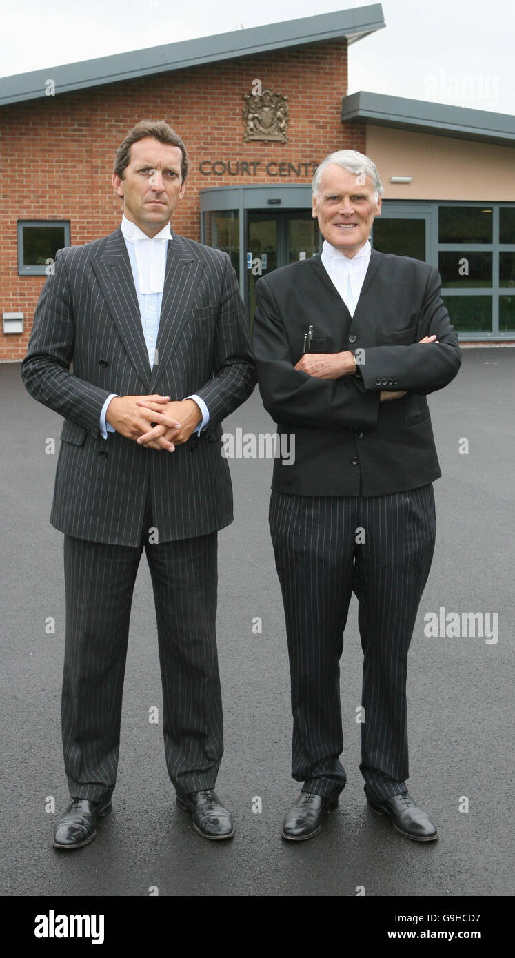 Mr William England (left) and Richard Ferguson QC at a press call ...