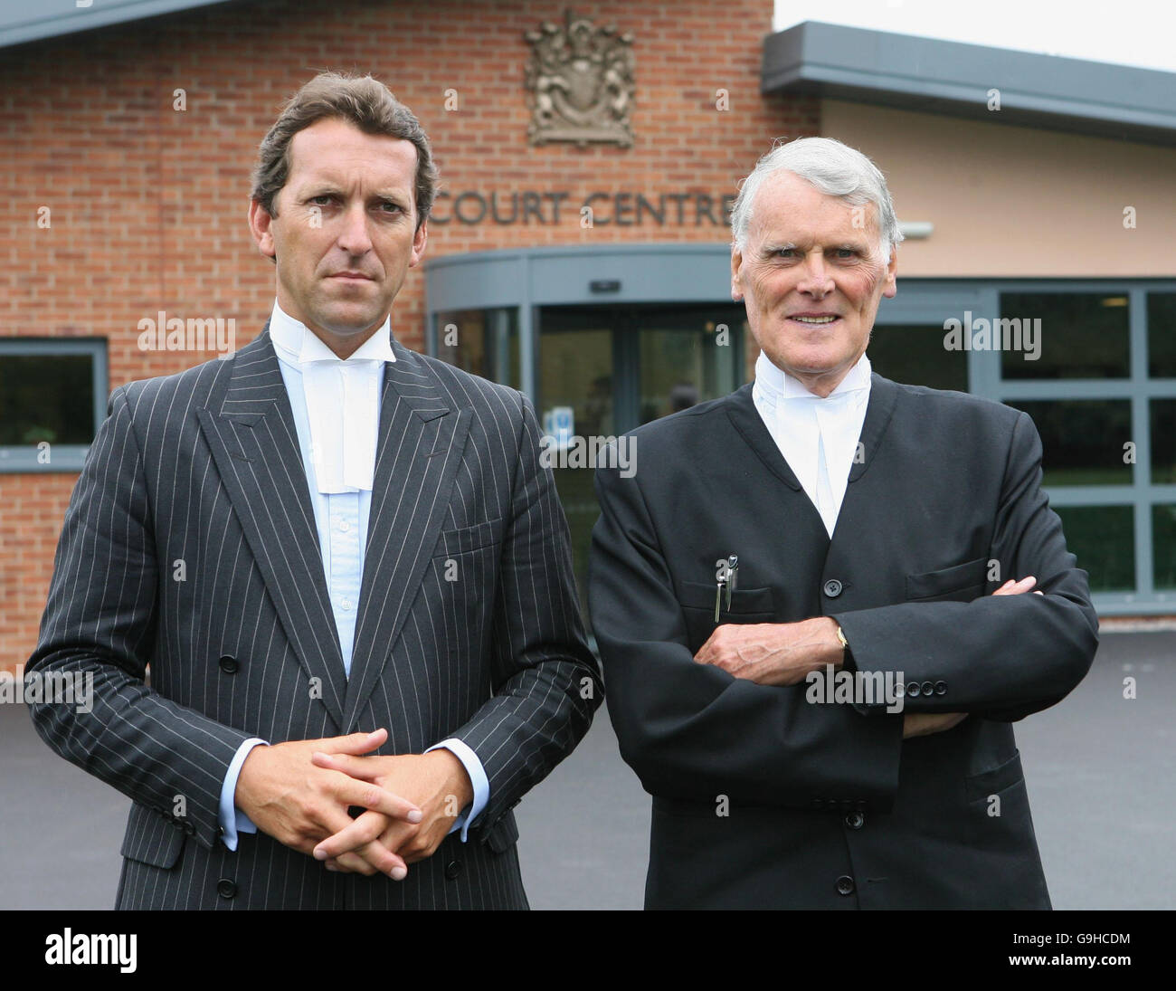Mr William England (left) and Richard Ferguson QC at a press call ...
