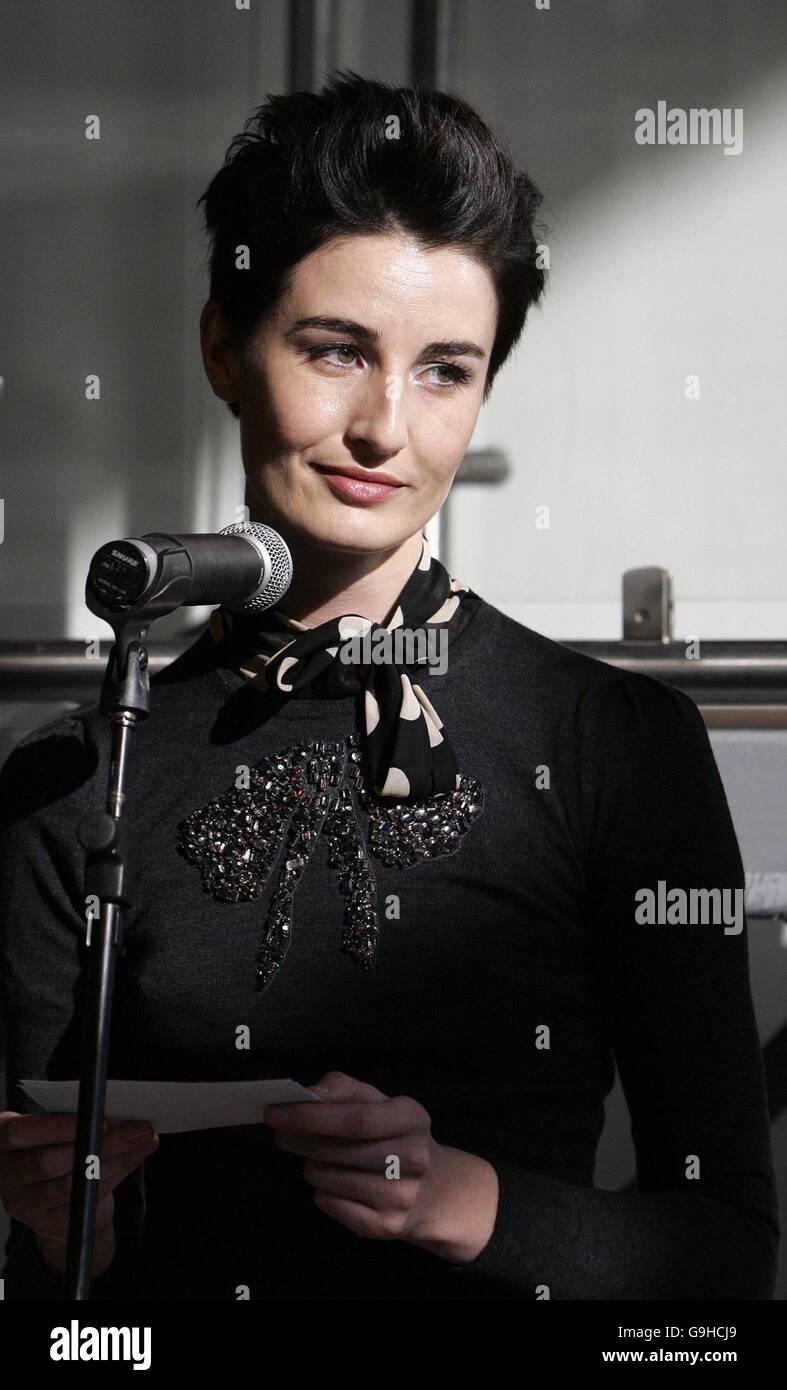 Model Erin O'Connor speaks at the opening of London Fashion Week (LFW ...