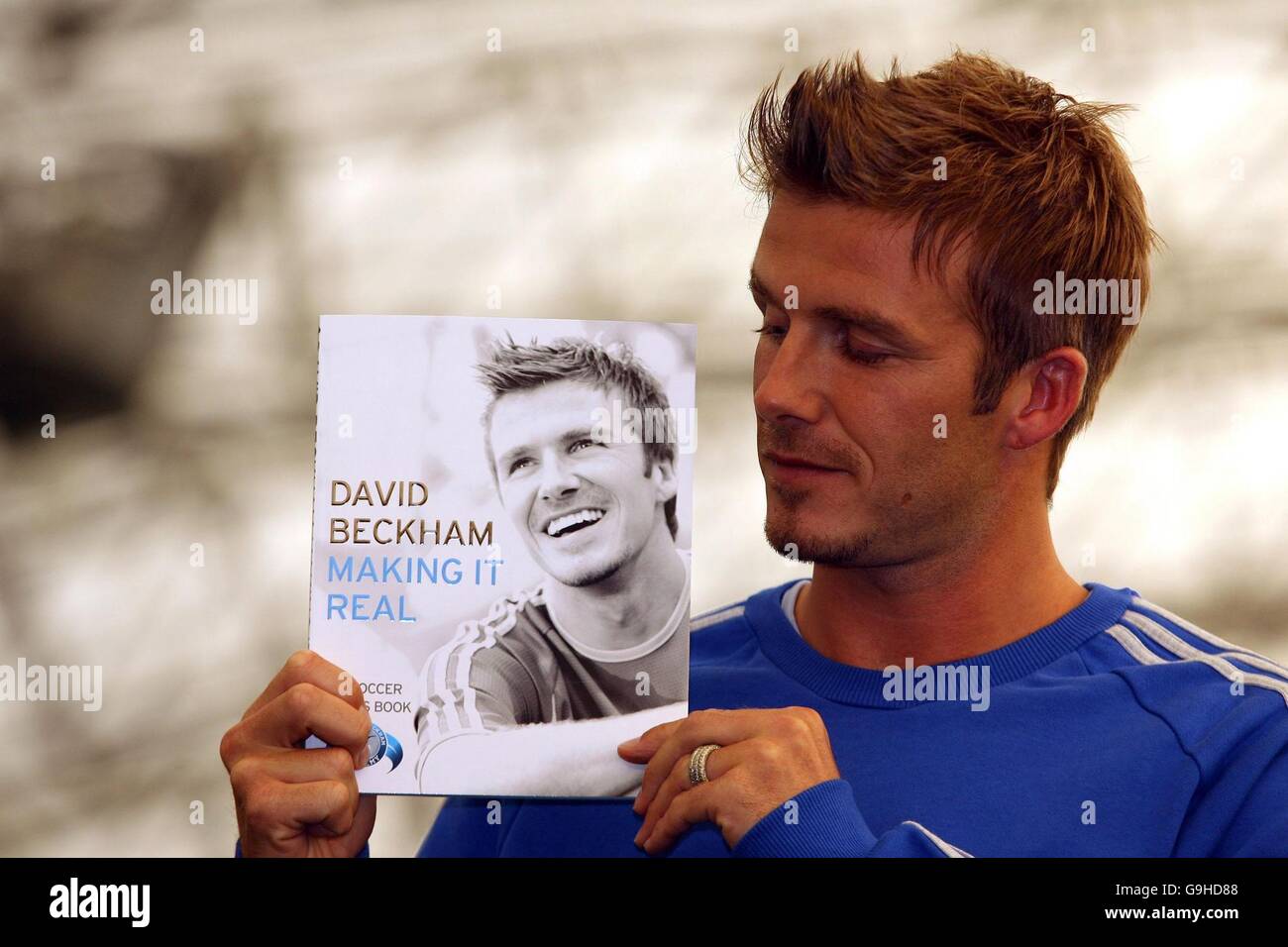 David Beckham at the launch of his soccer skills book, Making It Real ...