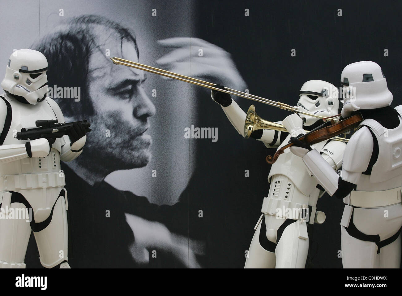 Star Wars characters play in an orchestra Stock Photo - Alamy