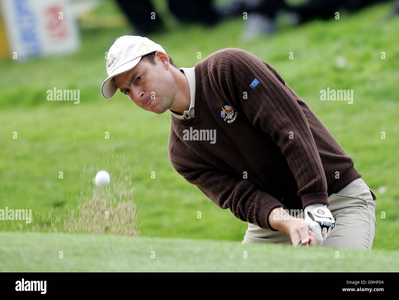 Golf - Ryder Cup - First Day - Four Ball - K Club, Co Kildare.. Europe's David Howell chips out ...