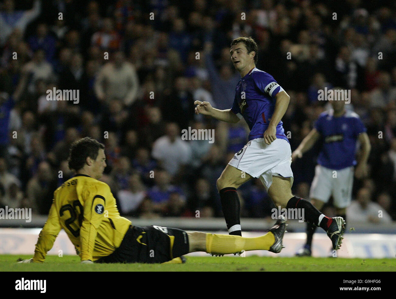 Rangers' Barry Ferguson celebrates after scoring during the UEFA Cup ...