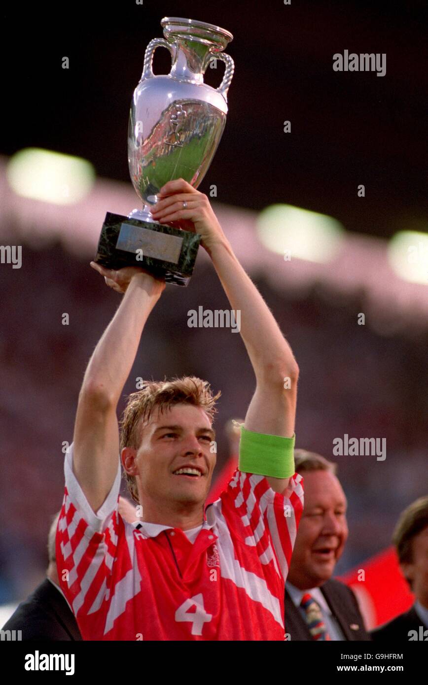 Lars olsen denmark with the cup denmark v germany hi-res stock ...