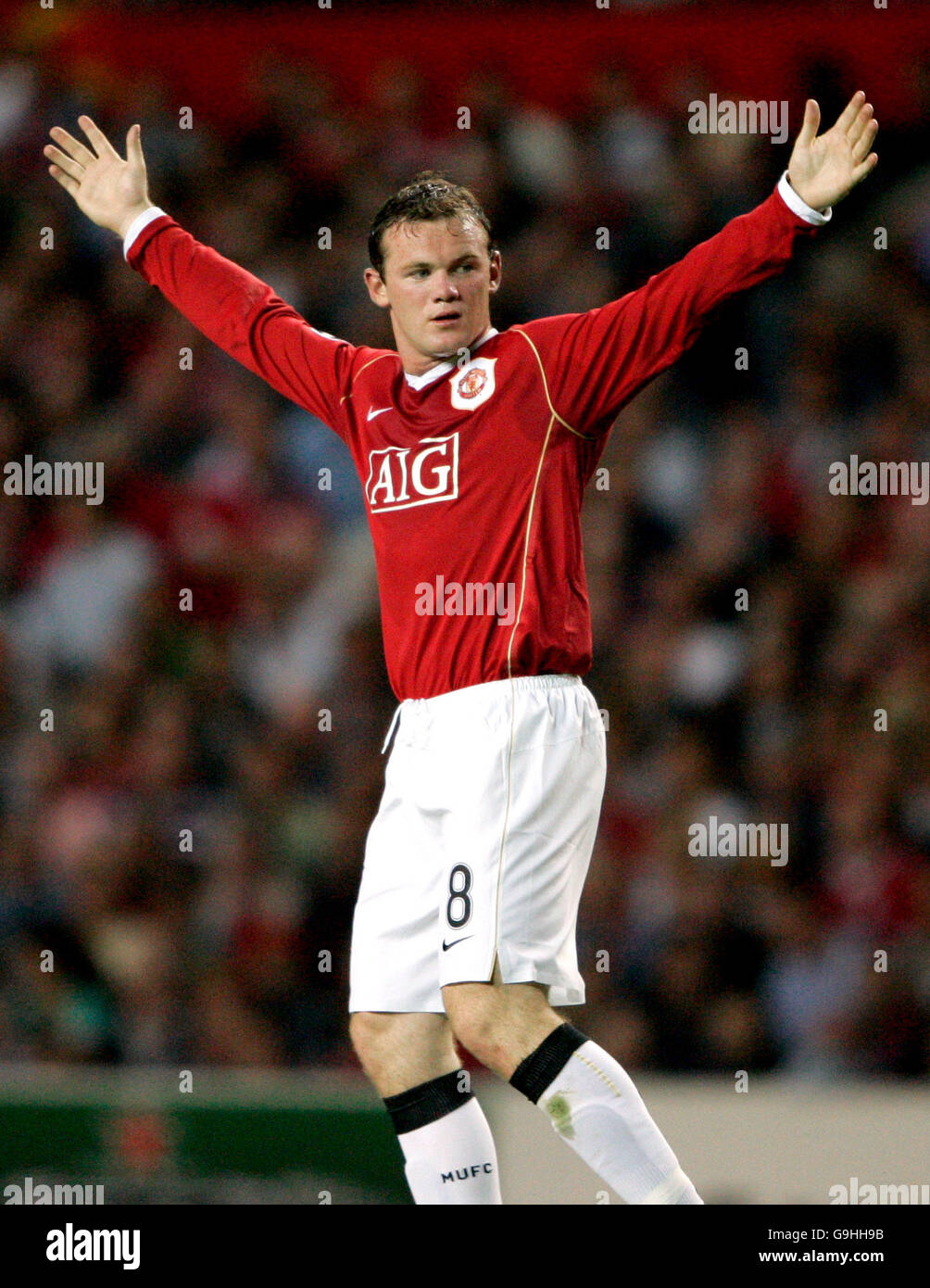 Manchester uniteds wayne rooney uefa champions league hi-res stock ...