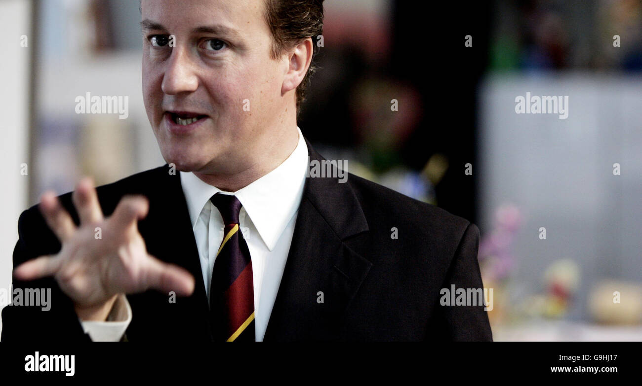 The Leader of the Conservative Party, David Cameron, attends the ...