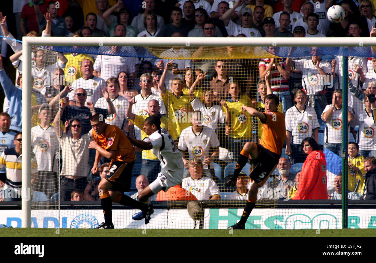 Wolverhampton Wanderer's Gary Breen clears off the line Stock Photo - Alamy