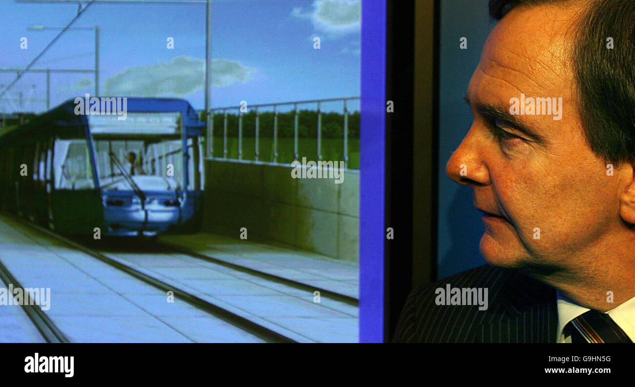 Launch of new Metro link for Dublin. Irish Transport Minister Martin ...