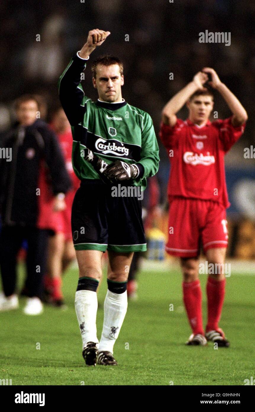 Liverpool gives the thumbs up to the fans hi-res stock photography and ...