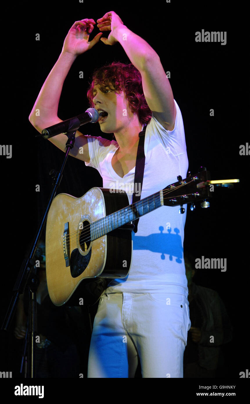 Johnny Borrell performing an acoustic gig at the Blackberry Pearl ...