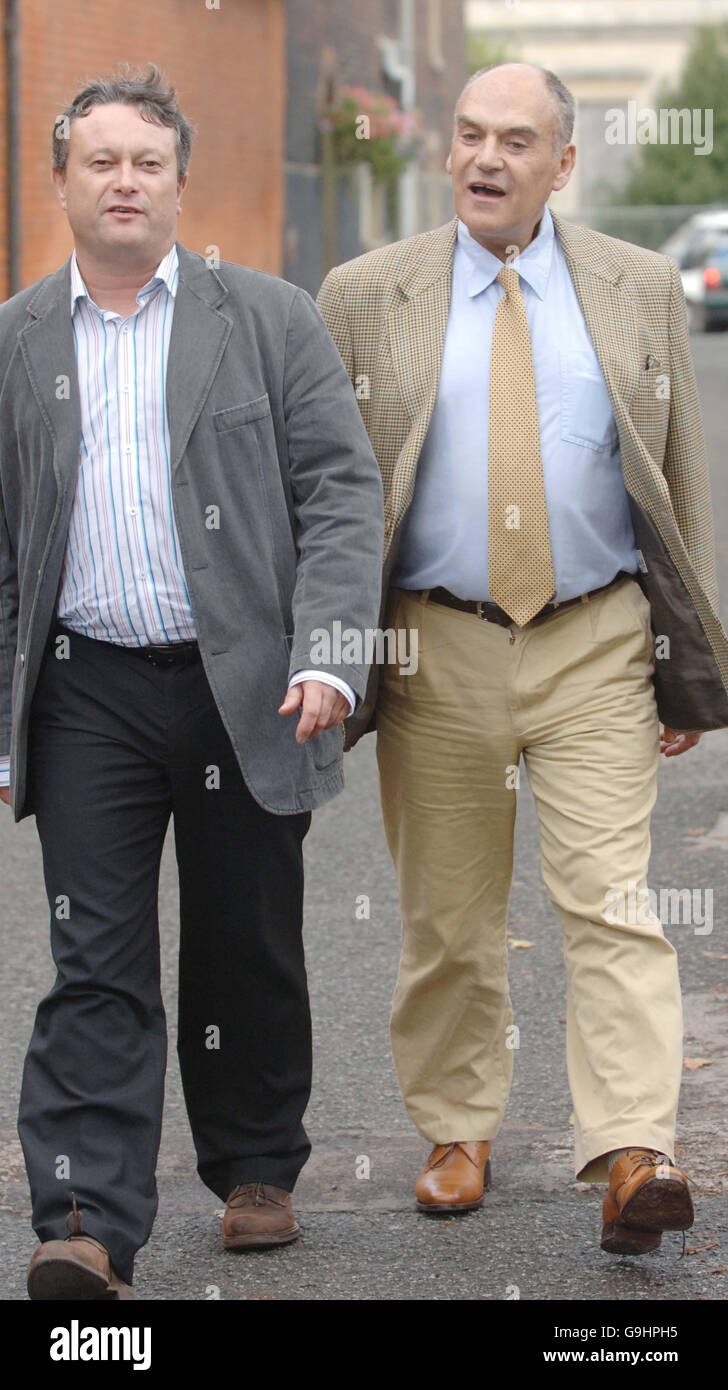 Richard hussey right arrives at devizes magistrates court hi-res stock ...