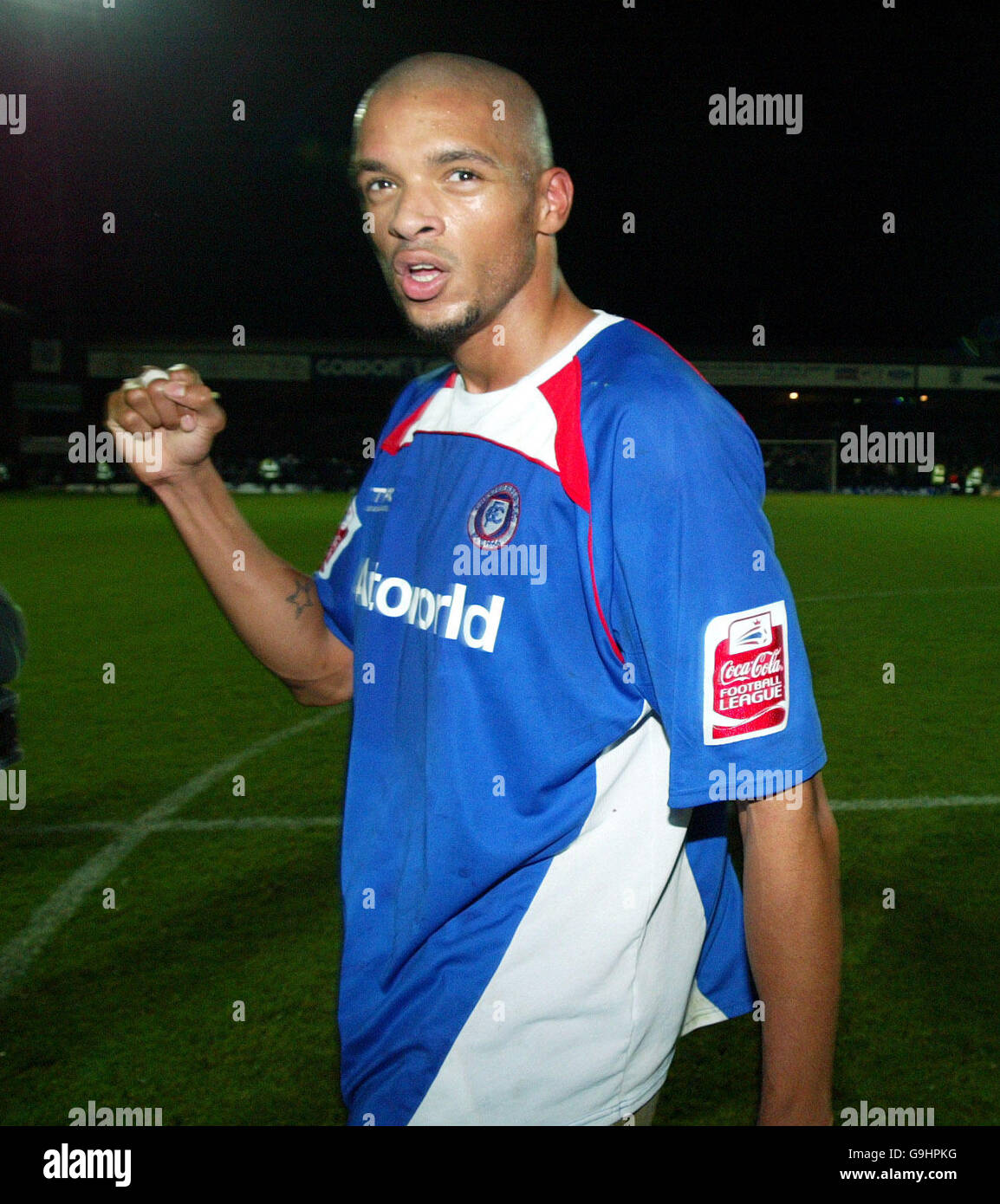 Chesterfield's Caleb Folan celebrates his sides win against West Ham ...