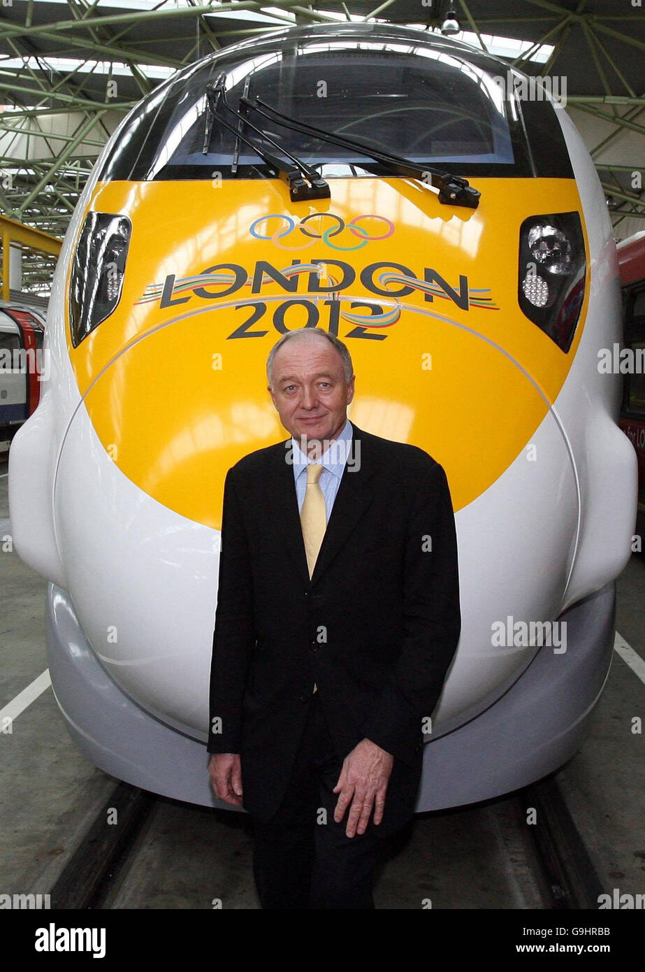 Olympics train unveiled Stock Photo - Alamy