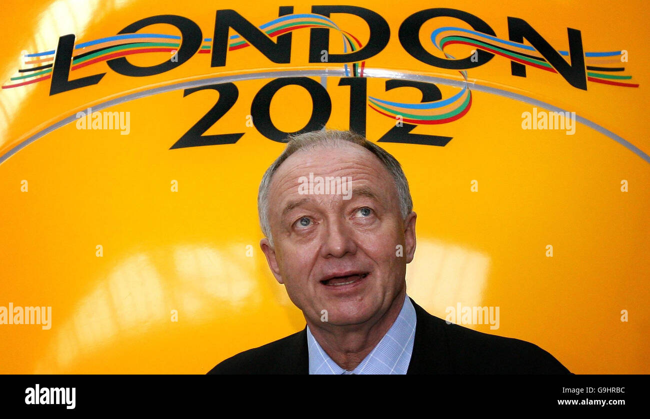 London Mayor Ken Livingstone stands in front of The Javelin train in ...