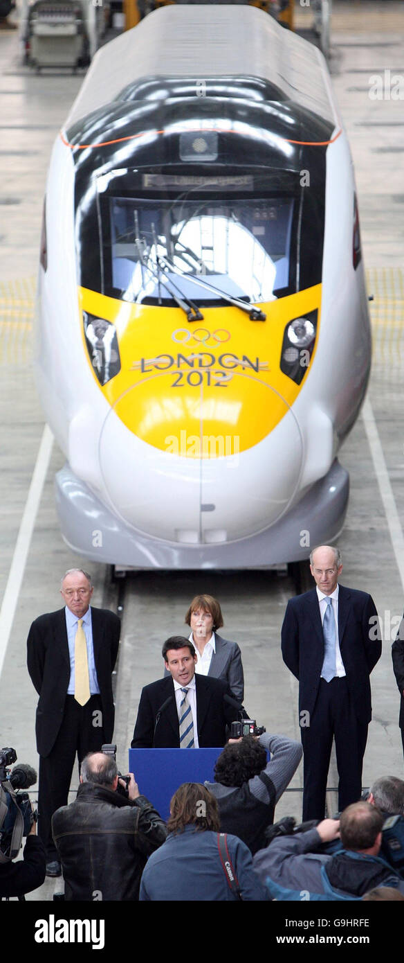 Olympics train unveiled Stock Photo - Alamy