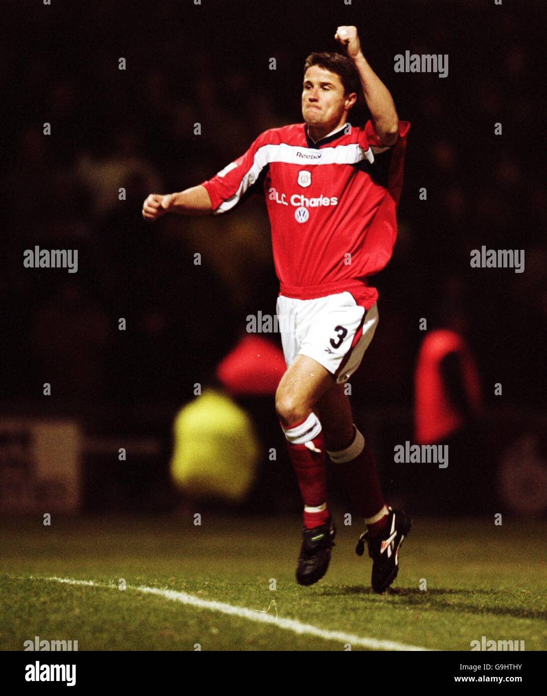 Crewe Alexandra's Shaun Smith celebrates scoring the opening goal from ...