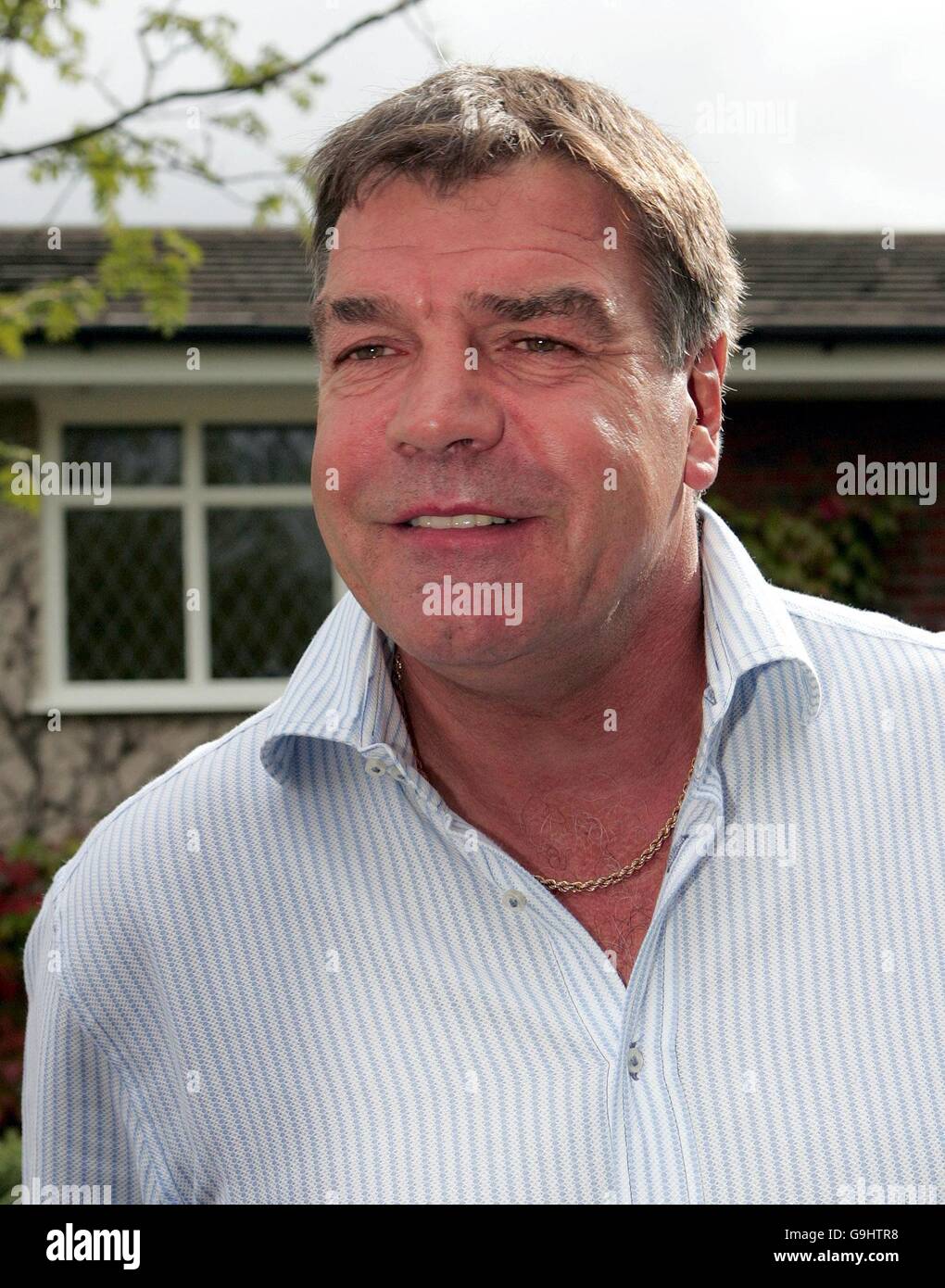 Bolton Wanderers manager Sam Allardyce speaks to the press outside his ...