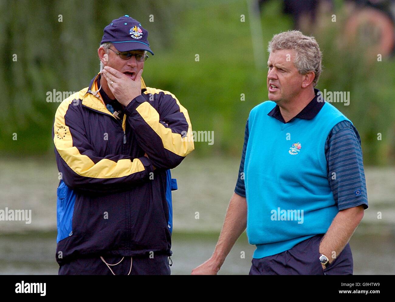 (L-R) Assistant captain Sandy Lyle and Colin Montgomerie from the ...
