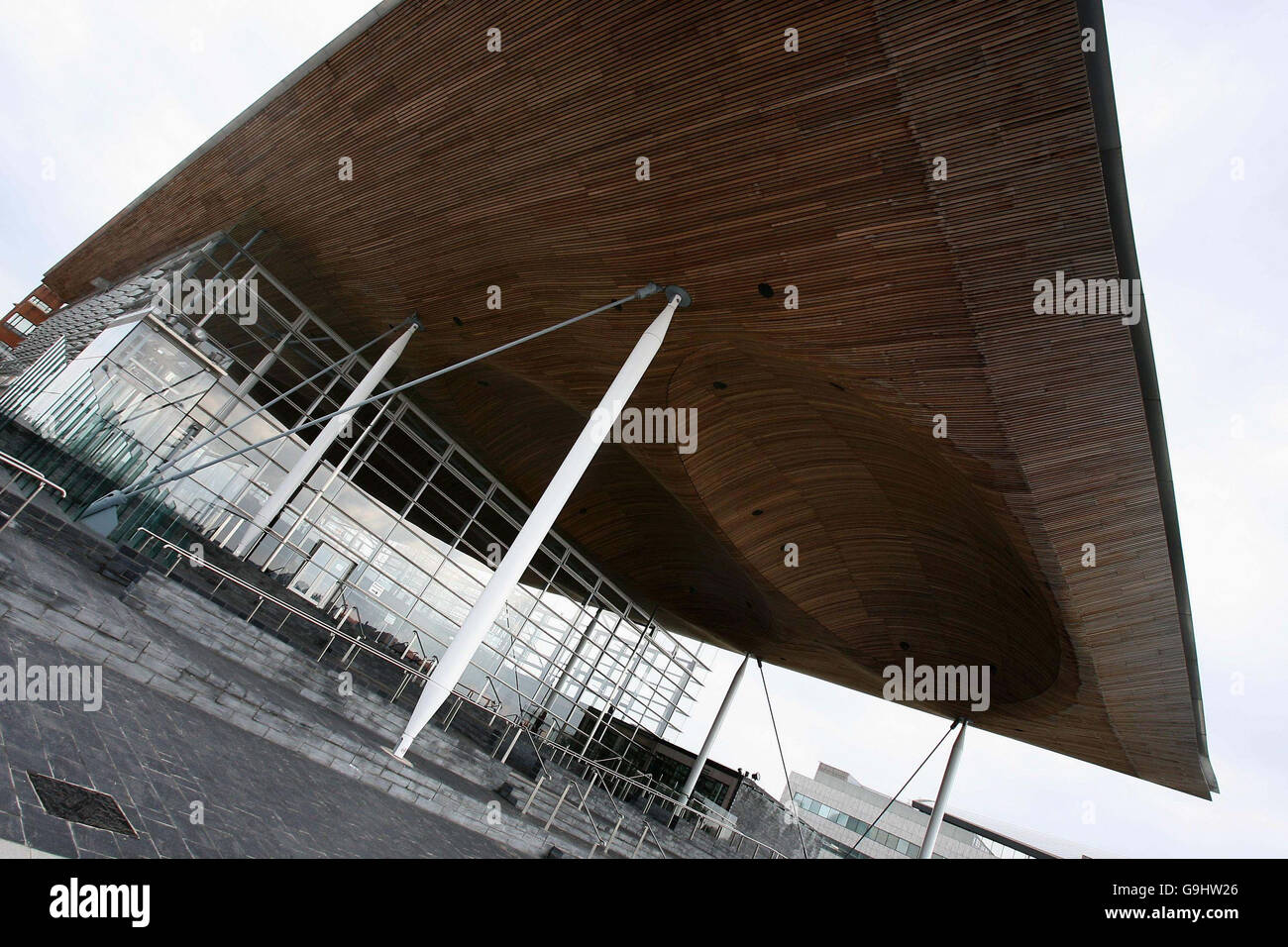 General views of the Senedd, the Welsh Assembly building in Cardiff Bay ...